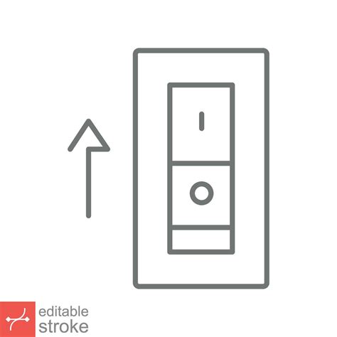Light On Electric Switch Icon Simple Outline Style Power Turn On