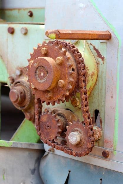 Premium Photo Old Rusty Gears And Chains