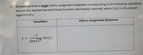 solved 1 2 5 points write a single python assignment