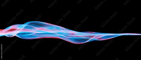 Illustration Of Abstract Wireframe Sound Waves Visualization Of Frequency Signals Audio