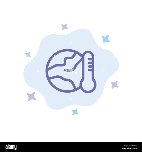 Earth Environment Global Hot Temperature Blue Icon On Abstract