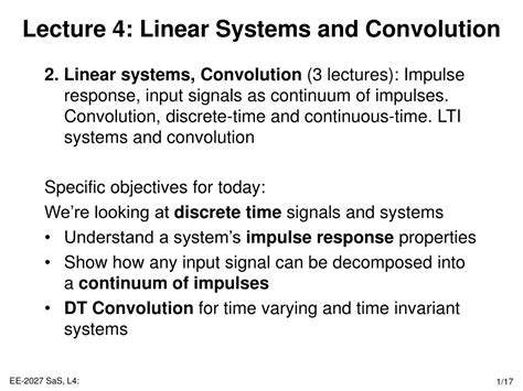 Ppt Lecture 4 Linear Systems And Convolution Powerpoint Presentation