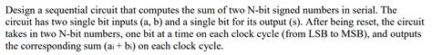Solved Design A Sequential Circuit That Computes The Sum Of