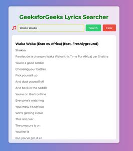 Create A Lyrics Search App In Html Css Javascript Geeksforgeeks
