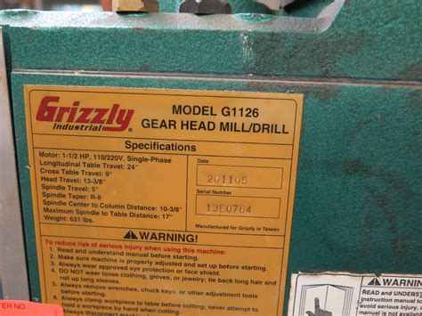 Grizzly Industries G1126 Geared Head Mill Drill W Kexin Sds2ms Readout