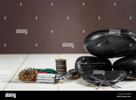 Instruments and accessories for acupuncture Stock Photo - Alamy