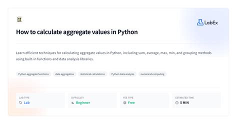 How To Calculate Aggregate Values In Python Labex
