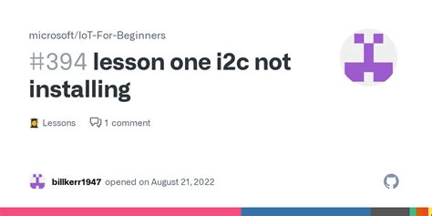 Lesson One I C Not Installing Microsoft IoT For Beginners Discussion GitHub