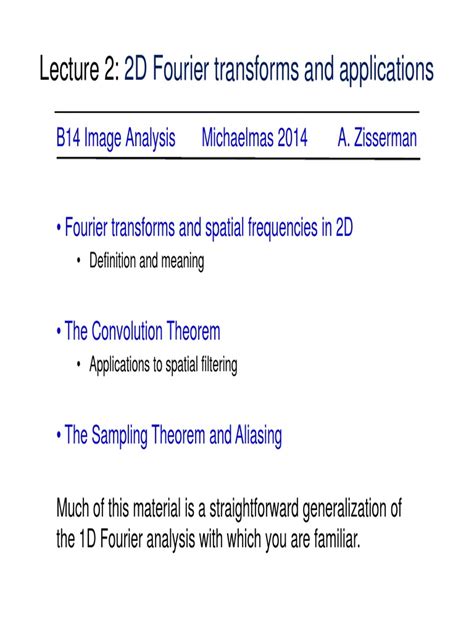 Pdf Fourier Transform And Applications Dokumen Tips