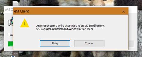 not able to update em client initial setup em client