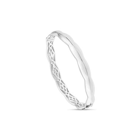 Sterling Silver Polished Wave Bangle