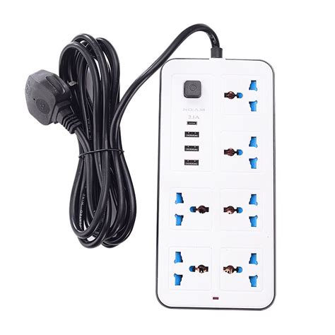 Extension Electric Socket 6 Power Socket Extension Wire Usb Ports Wayar
