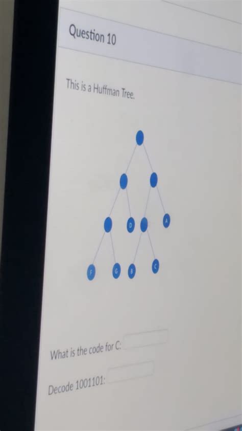 Solved Question 10 His Is A Huffman Tree What Is The Code