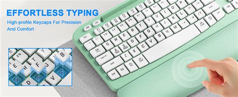 Wireless Keyboard And Mouse Combo Wave Keys Computer Ergonomic Keyboard With