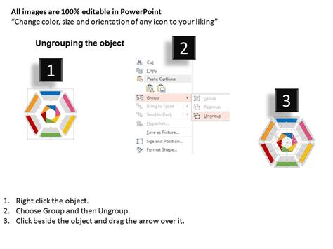 six stage hexagonal infographic powerpoint template