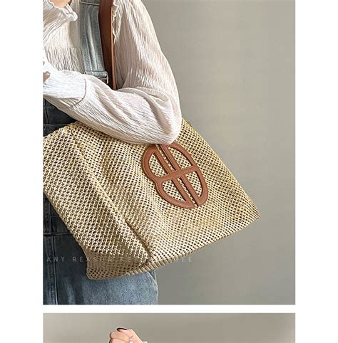 法式藤编包包女2023新款潮复古单肩编织包大容量托特包手提草编包 阿里巴巴