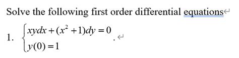 solved solve the following first order differential
