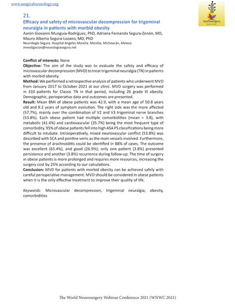 Pdf Efficacy And Safety Of Microvascular Decompression For Trigeminal Neuralgia In Patients