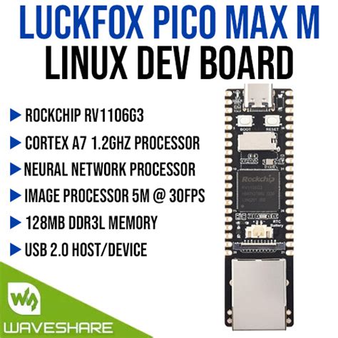 luckfox pico max m linux dev board rv1106 micro robotics