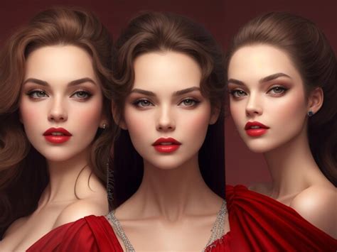 Premium Ai Image 3 Lady Model