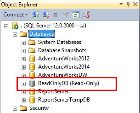 SQL SERVER ReadOnly Databases With ReadOnly File Attribute SQL
