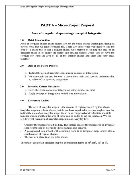 Maths Report Pdf Area Shape
