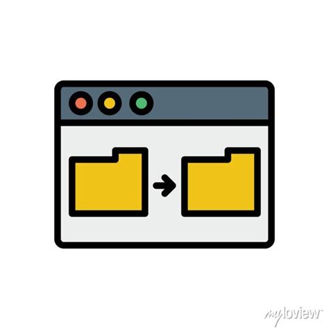 browser web site folder icon simple color with outline vector posters for the wall posters