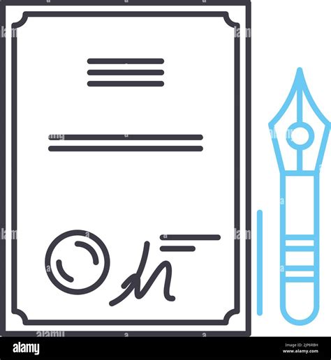 Contract Line Icon Outline Symbol Vector Illustration Concept Sign