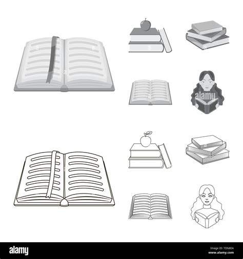 Vector Design Of Library And Textbook Logo Collection Of Library And Babe Stock Symbol For