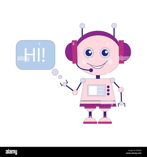 Funny Smiling Vector Robot Chat Bot Say Hi Stock Vector Image And Art