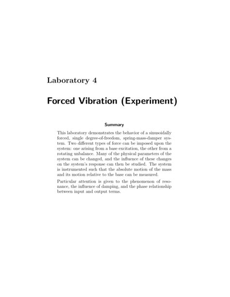 forced vibration experiment