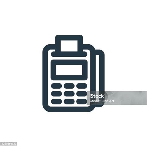레스토랑 컨셉의 계산원 아이콘 벡터입니다 계산원 편집 가능한 스트로크의 얇은 선 그림 웹 및 모바일 앱 로고 인쇄 미디어에 사용하기 위한 계산대 선형 사인 계산대에 대한