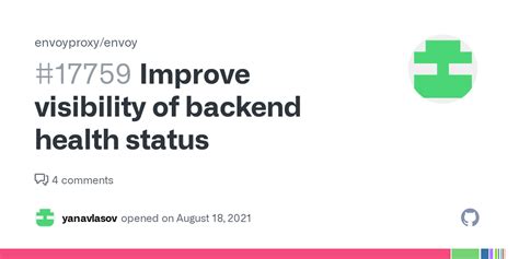 Improve Visibility Of Backend Health Status · Issue 17759 · Envoyproxy