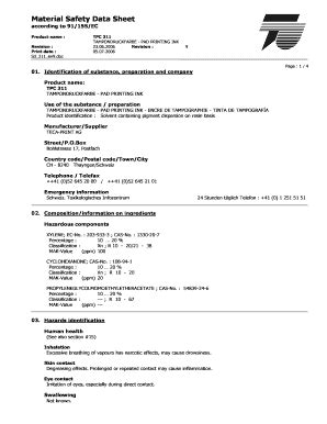 Fillable Online Material Safety Data Sheet Squarespace Fax Email Print PdfFiller