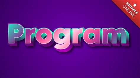 Program Purple Green And Pink 3d Text Effect Generator