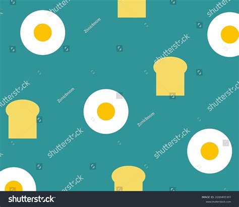 Fried Egg Bread Toast Background Cute Stock Vector Royalty Free