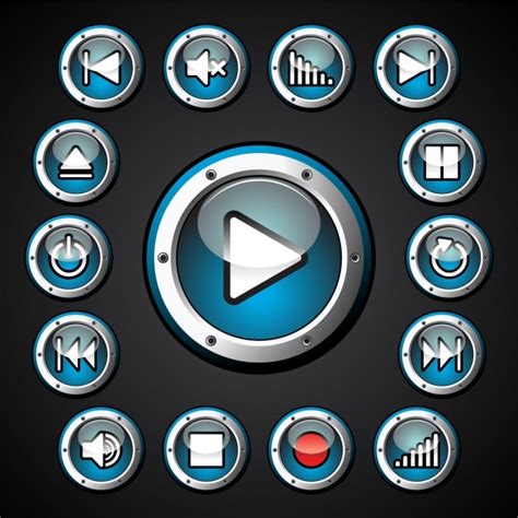 Free Vector Multimedia Buttons Collection