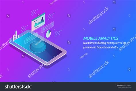 D Isometric Design Mobile Analytics Mobile Stock Vector Royalty Free Shutterstock