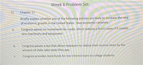 solved week 6 problem set chapter 11 briefly explain whether