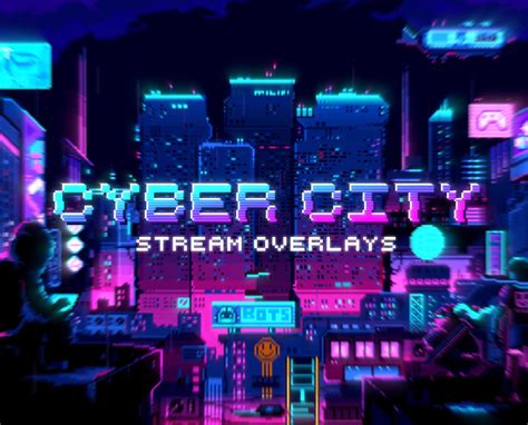 Cyber City Animated Stream Package Futuristic Aesthetic Pixel Art Pixel City Futuristic Pixel