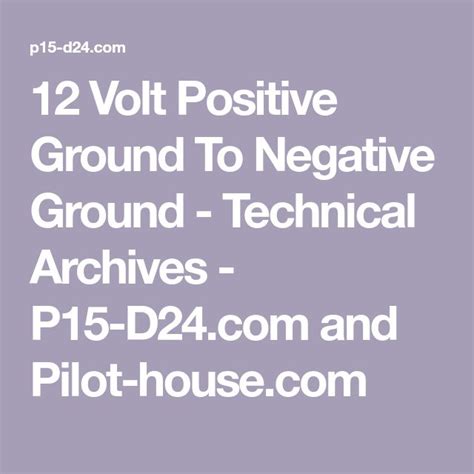 12 Volt Positive To Negative Ground Conversion