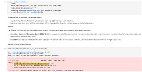 Bug Tretrievalcandidatesforevaluationtrain For Twotower Throws Attributeerror