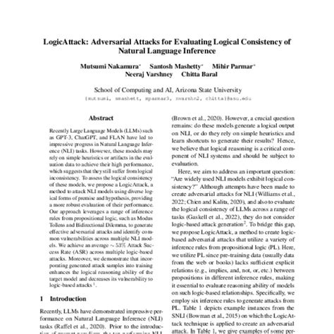 Logicattack Adversarial Attacks For Evaluating Logical Consistency Of
