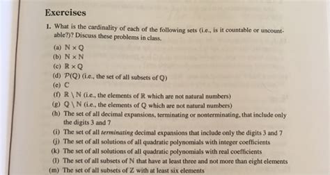 Solved What Is The Cardinality Of Each Of The Following Sets Chegg