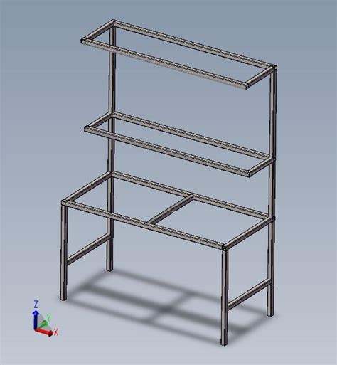 电工工作台框架，结构件solidworks 2013模型图纸免费下载 懒石网