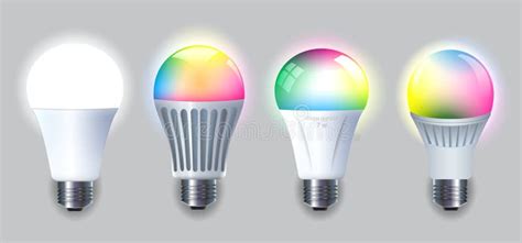 Set Of Realistic Smart Wifi Led Bulb Mockups 3d Illustration Stock Illustration Illustration
