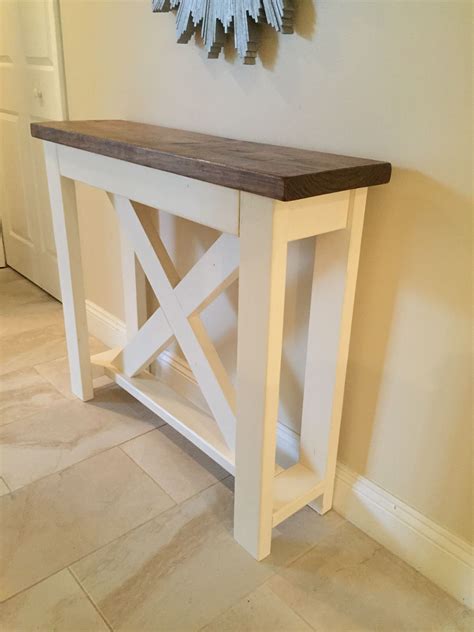 Small Rustic X Hall Table