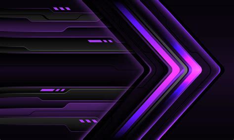 Abstract Purple Grey Black Cyber Arrow Direction Geometric Layer Overlap Design Modern