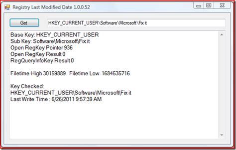 Get The Last Write Time Of A Registry Key In Vbnet Using Pinvoke Pc