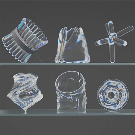 Glass Objects Displayed On A Shelf